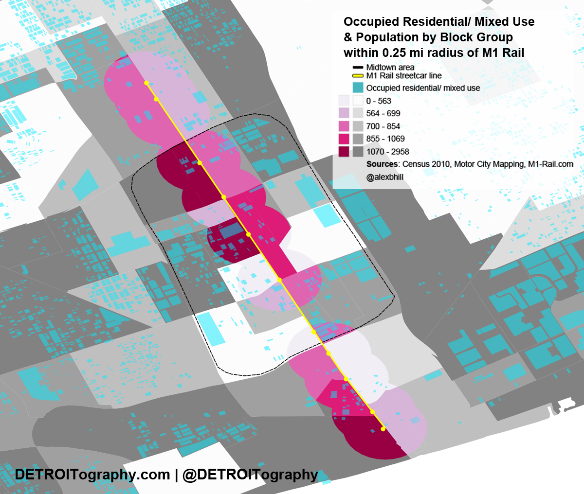Map: Will the M1 Rail Streetcar Serve Detroit Residents? – Alex B. Hill